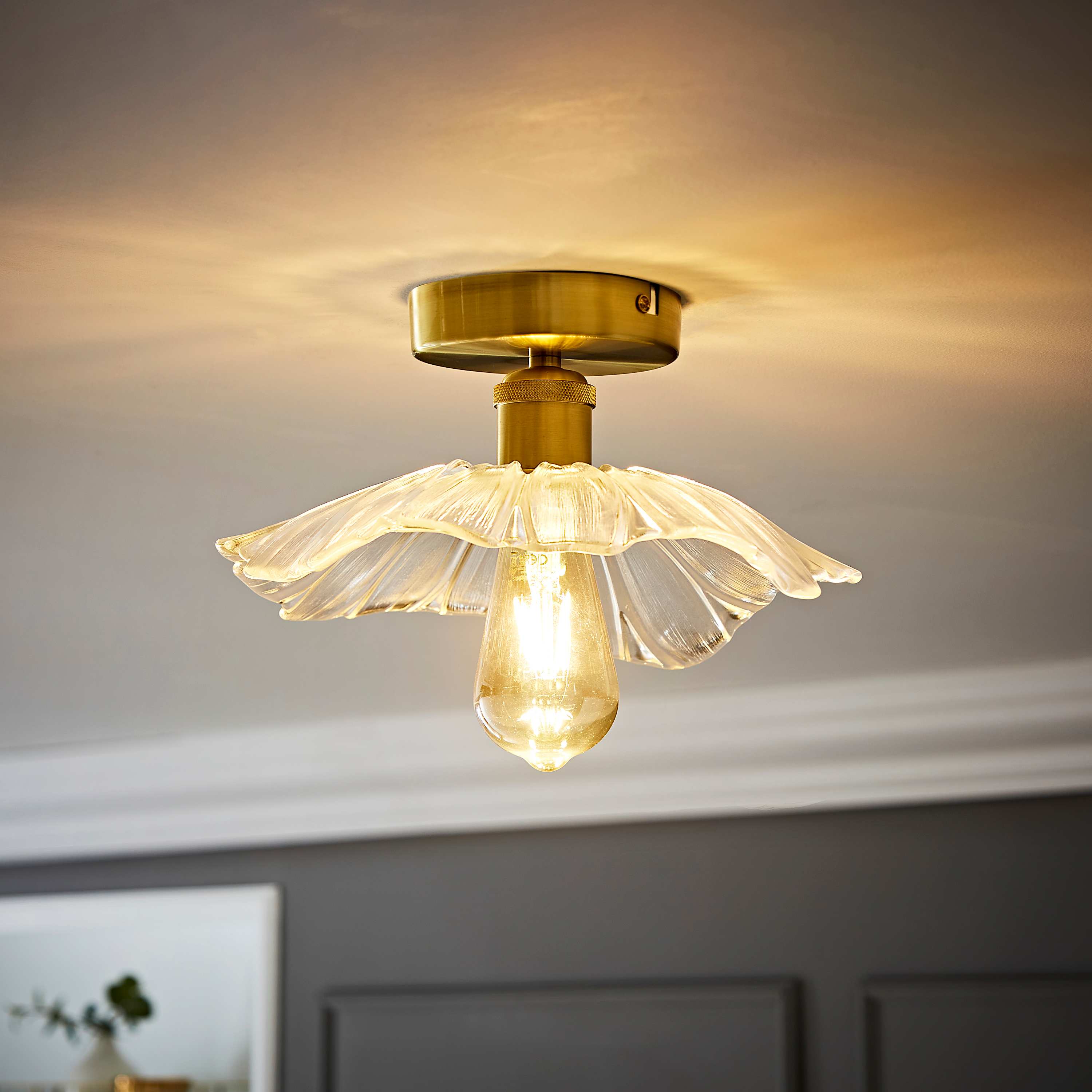 Ornate Ceiling Flush Mount Light