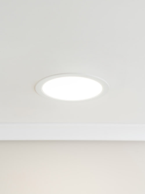 White Lacey IP44 Round 24W LED Ceiling Light | ValueLights